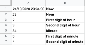 Making a digital clock in Google Sheets | Robin Lord